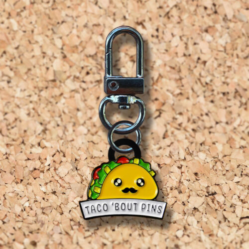 Recessed Enamel Zipper Charm - Taco 'Bout Pins