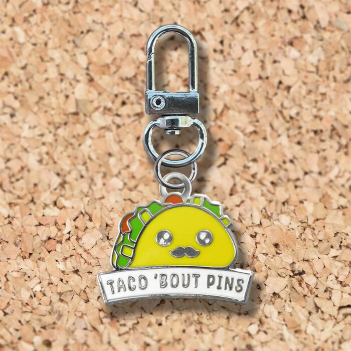 Smooth Enamel Zipper Charm - Taco 'Bout Pins
